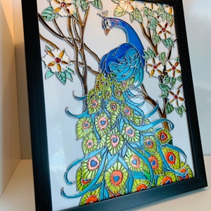 Beautiful Peacock | Glass Painting | Unique Artwork | Unique Gift - Etsy