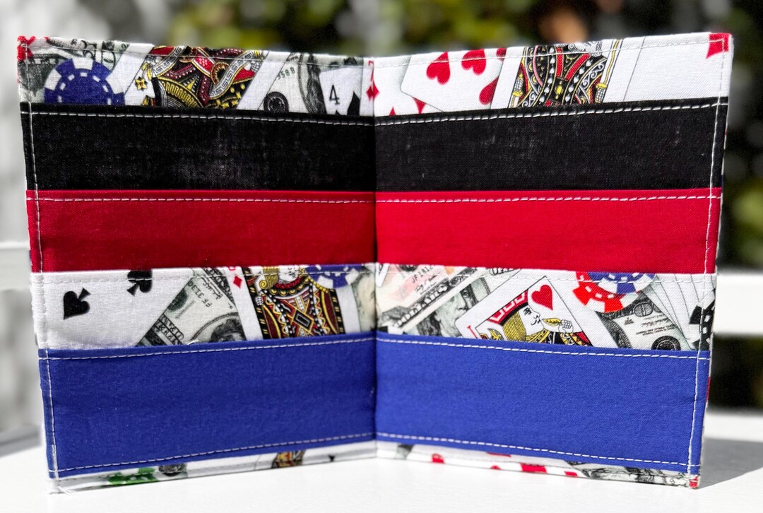 Hand-held Card Holder, Playing Cards Red, 4 Rows, Card Caddy, Fabric ...