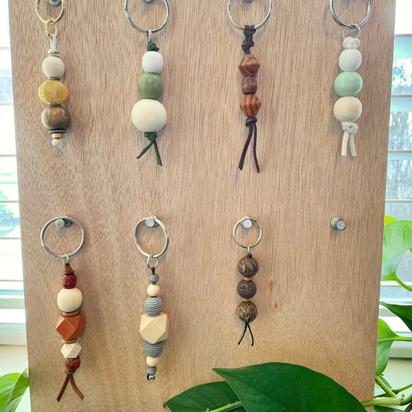 Wood Bead Keychain - Etsy