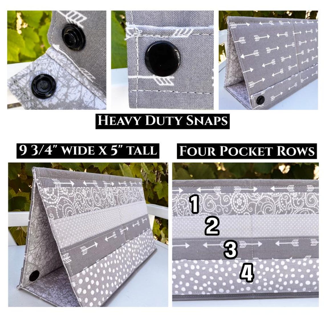 Standing Fabric Holder, Red Cheetah, Bingo Tabs, 4 Pocket Rows, Card ...