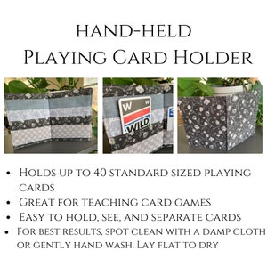 Hand-held Card Holder, Blue Polka Dots, 4 Pocket Rows, Card Caddy ...