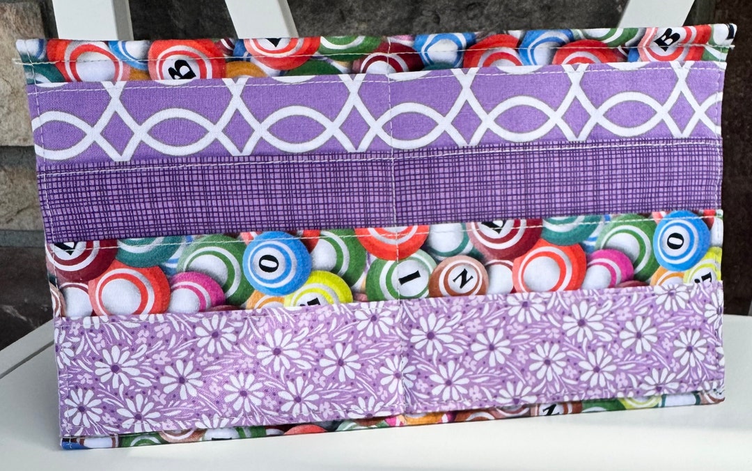 Standing Card Holder, Purple Daisy Bingo, Bingo, 4 Row Pocket, Card ...
