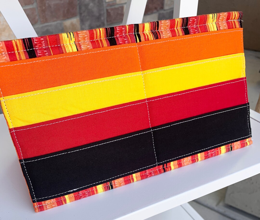 Standing Fabric Holder, Striped Fire, 4 Pocket Rows, Bingo Tabs, Card ...