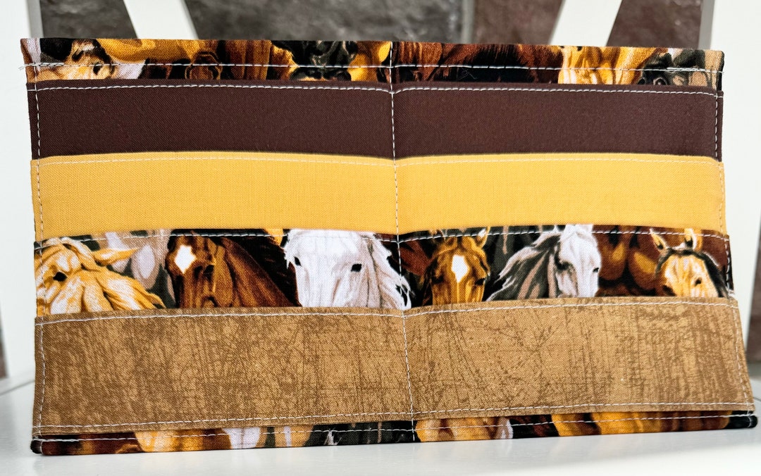 Standing Card Holder, Horses, Bingo, 4 Pocket Rows, Card Caddy, Fabric ...