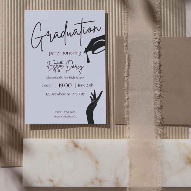 Editable Graduation Invitation Class of 2025 Grad Party Invite ...