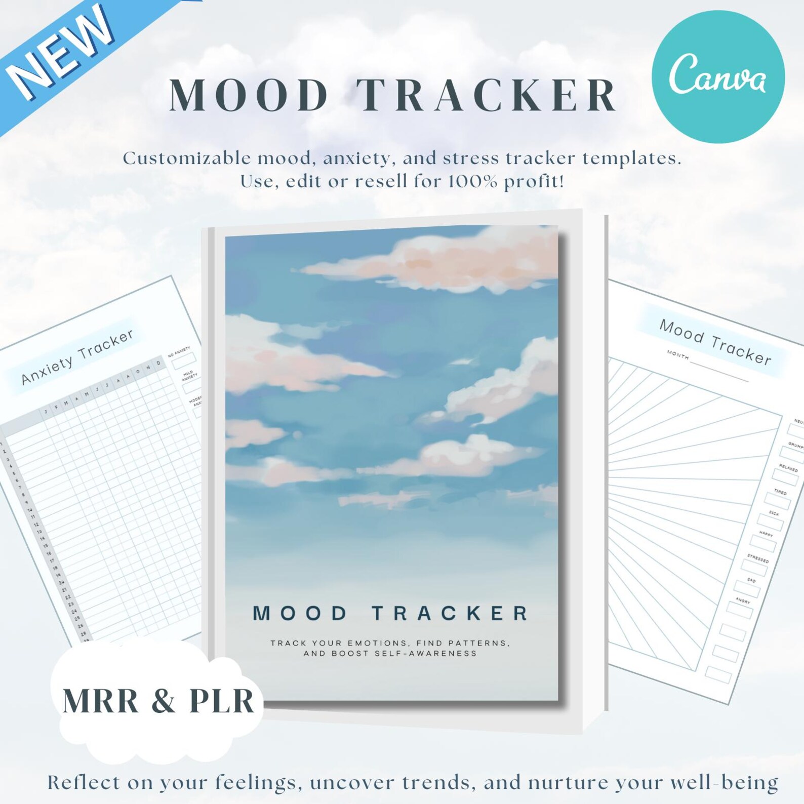 Mood Tracker Printable I Simple Mood Chart Daily Mood Journal, Emotion ...