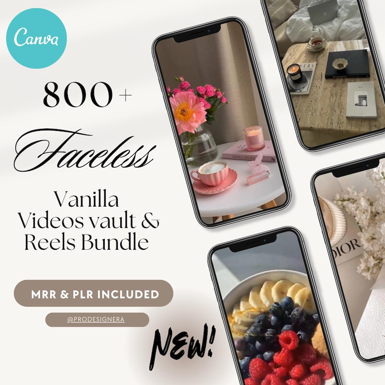 Faceless Reels Bundle Vanilla Aesthetic Reels Aesthetic Reels DFY Video ...