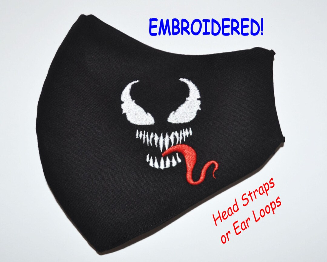 VENOM Face Mask - ADULT - Embroidered Design - Etsy