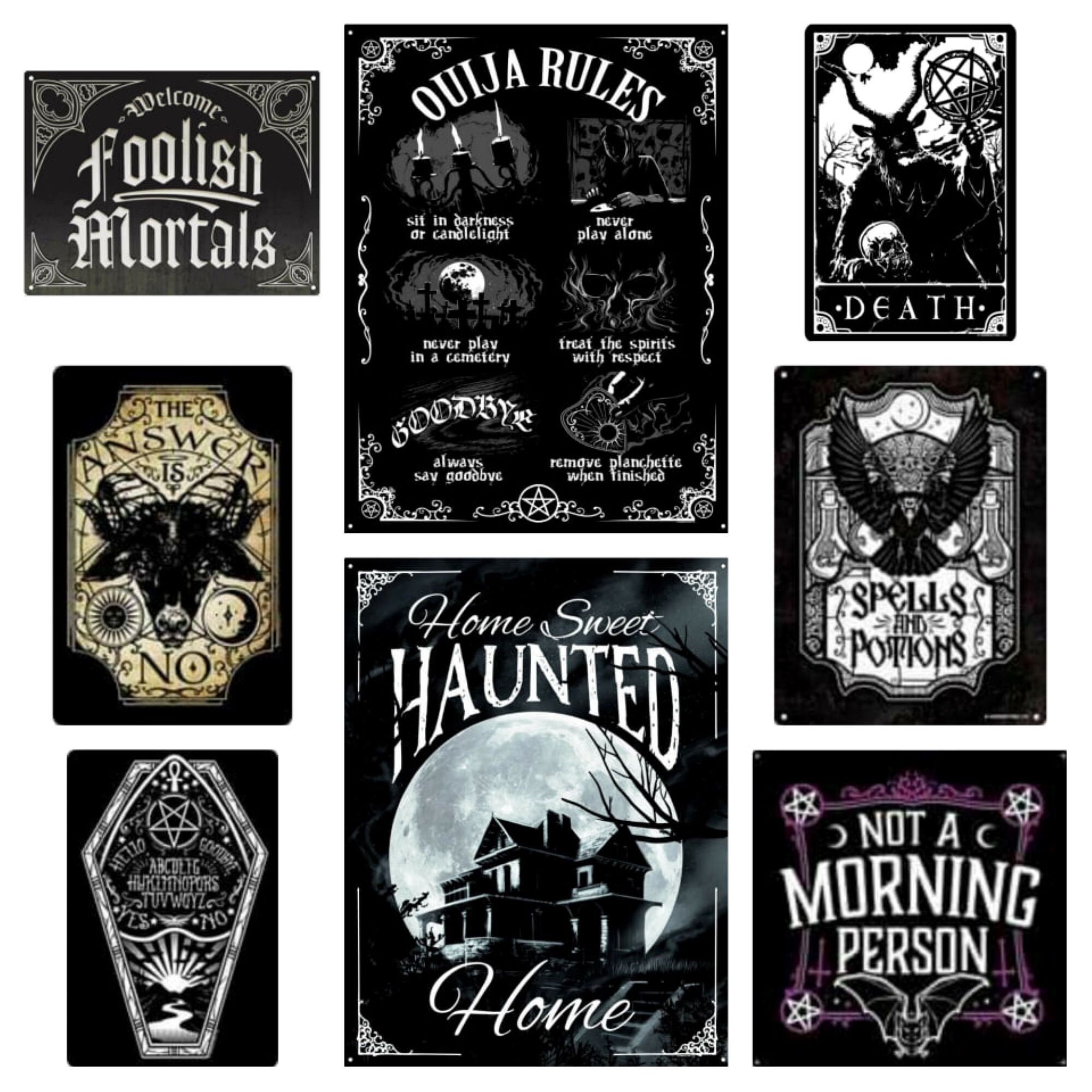 Gothic Tin Signs Creepy Goth Horror Halloween Bats - Etsy UK