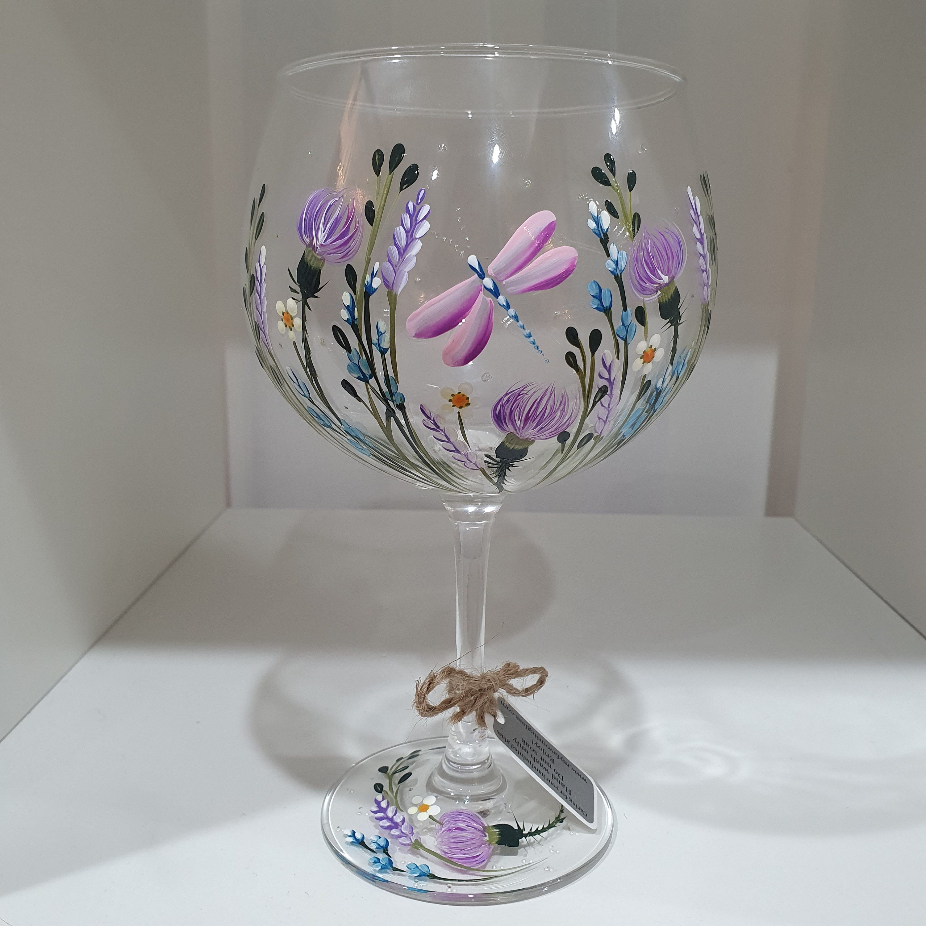 Hand Painted Dragonfly Gin Glass - Etsy