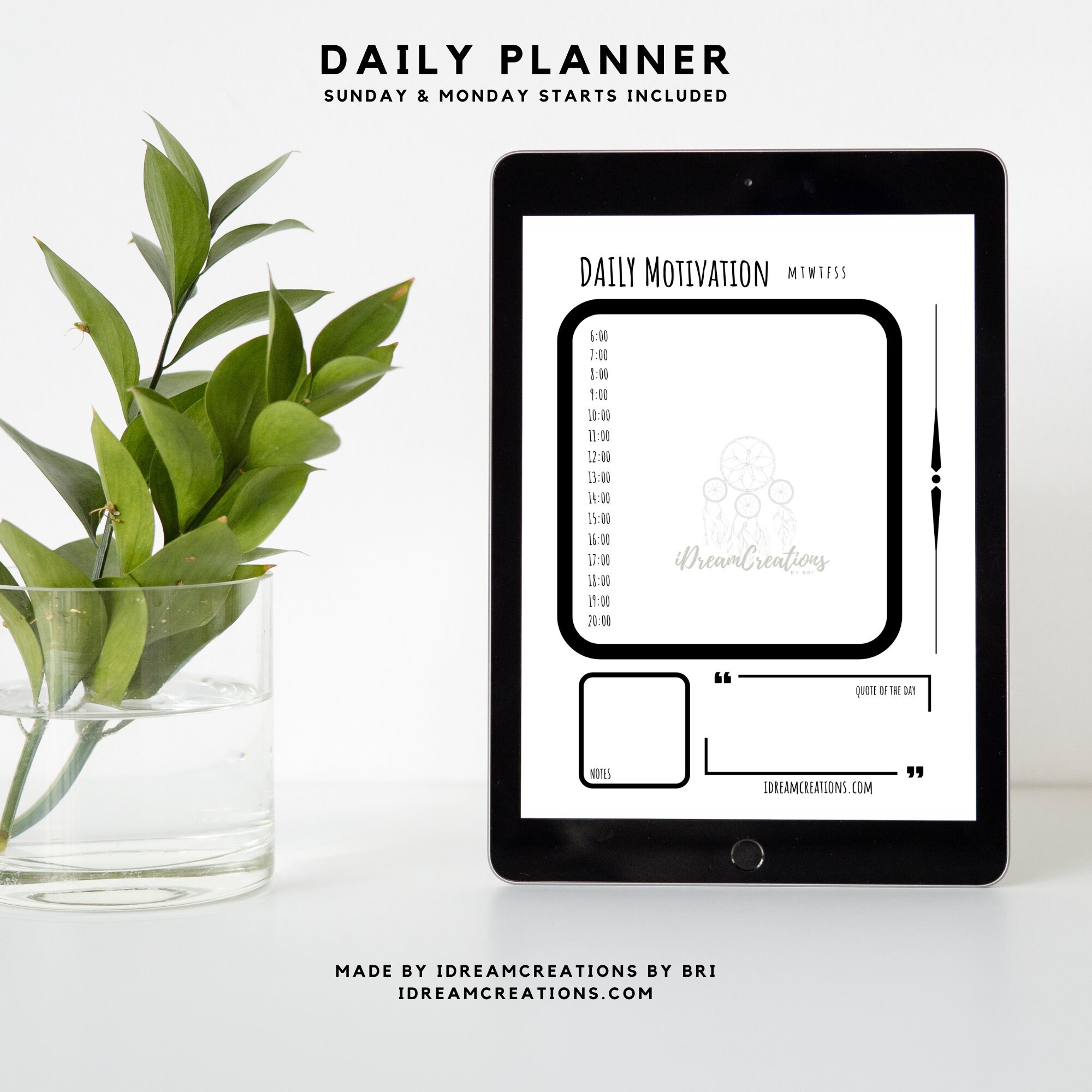 Undated Daily Weekly Monthly Planner | Printable Planner Set (digital ...