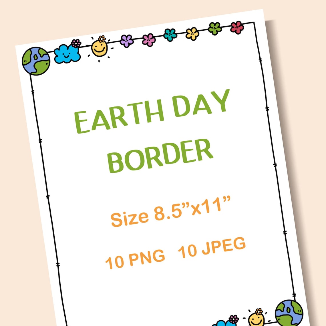 Earth Day Borders | Spring Frames | Cute Frames | Hand-drawn Frames ...