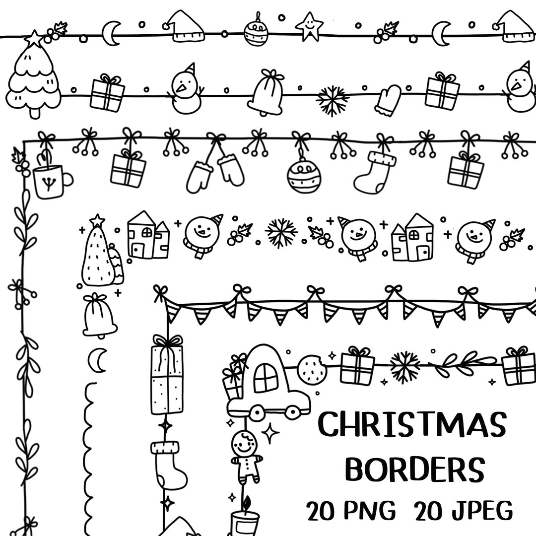 Christmas Border | Frame | Cute Frames | Hand-drawn Frame | Hand ...