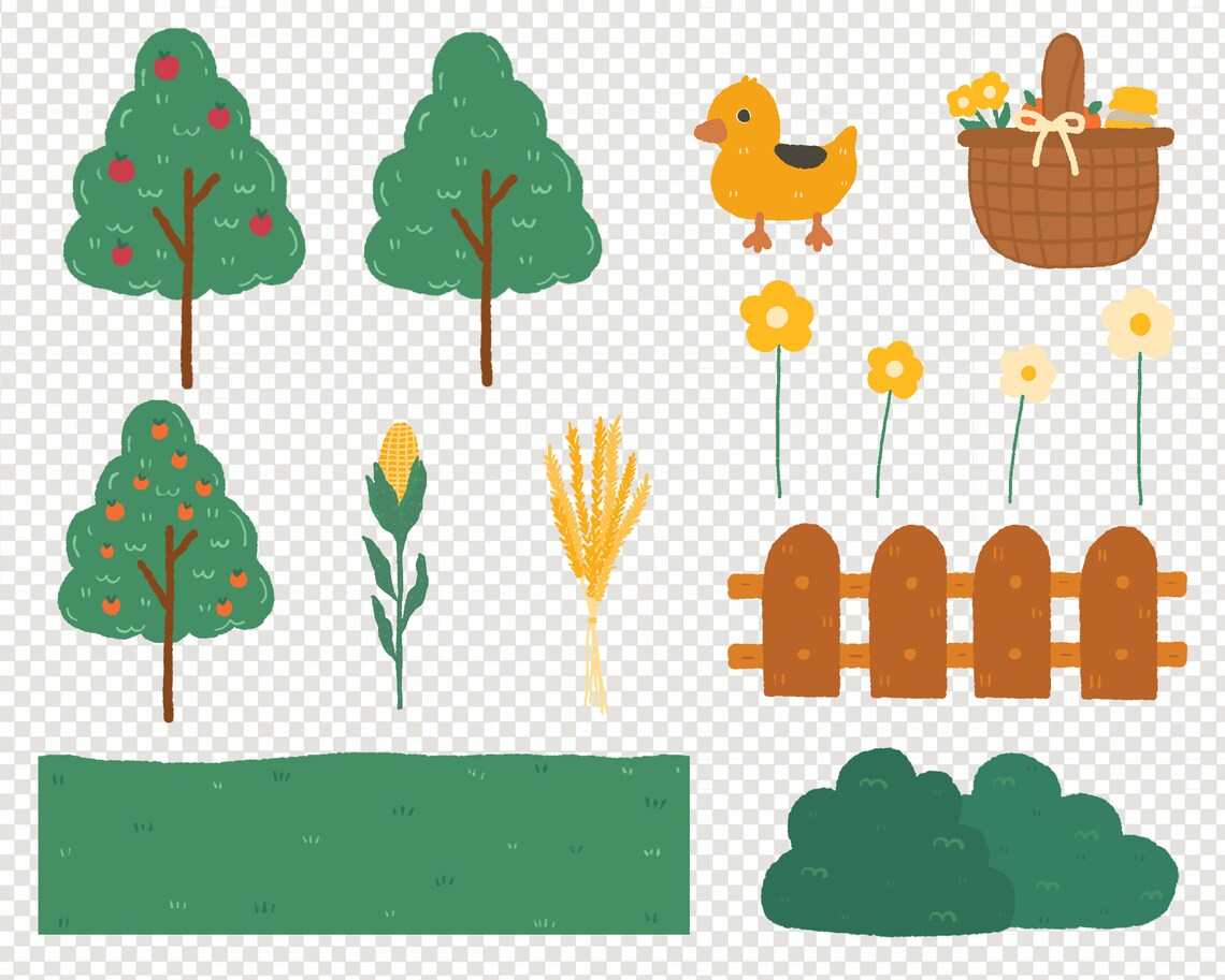 Cute Farm Farm Animals Clipart Cute Farm Clipart Barn - Etsy