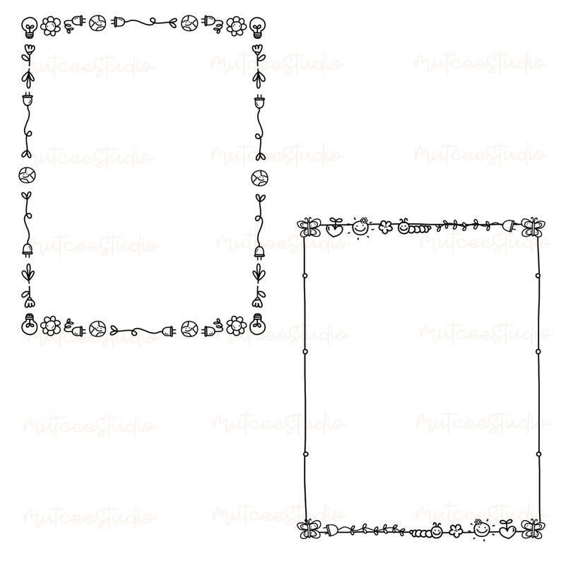 Earth Day Borders | Spring Frames | Cute Frames | Hand-drawn Frames ...
