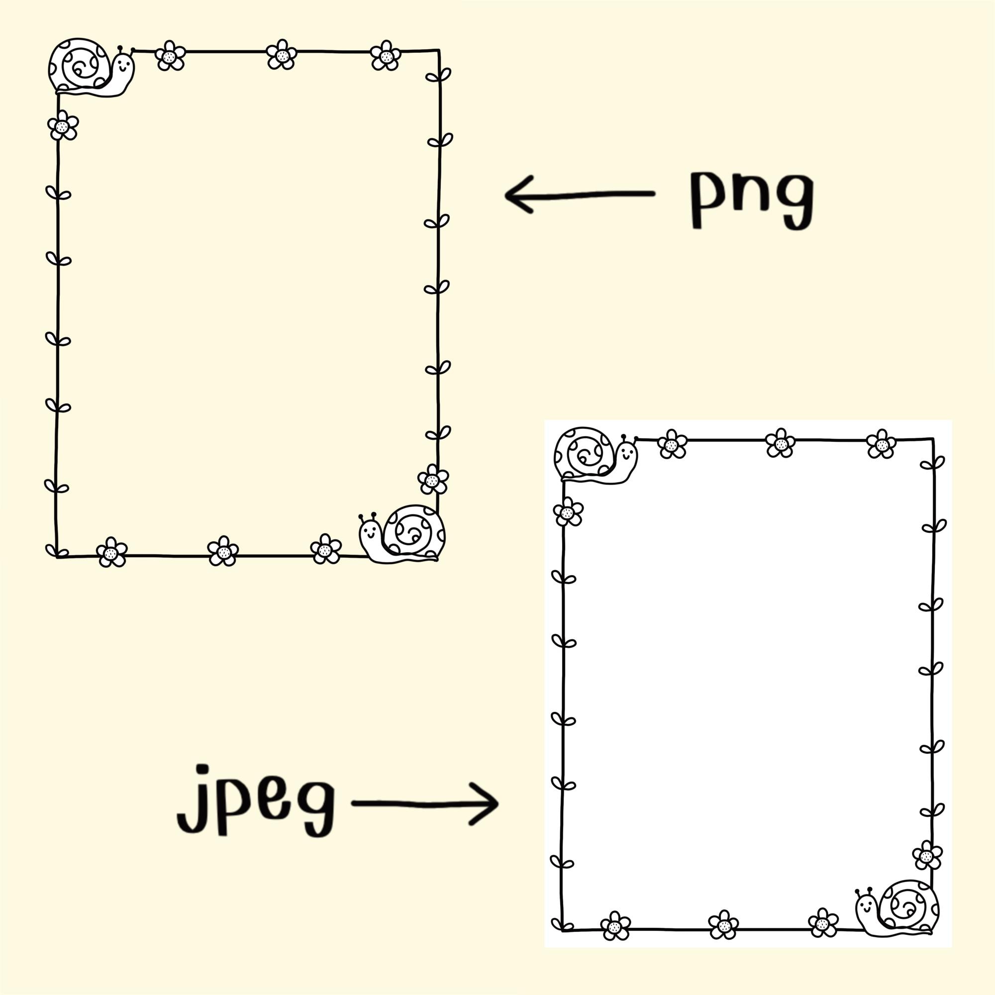 Floral Borders | Spring Easter Frames | Cute Frames | Hand-drawn Frames ...