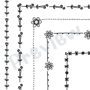 Hand Drawn Border Clipart, Doodle Frames Clipart, Digital Page Border ...