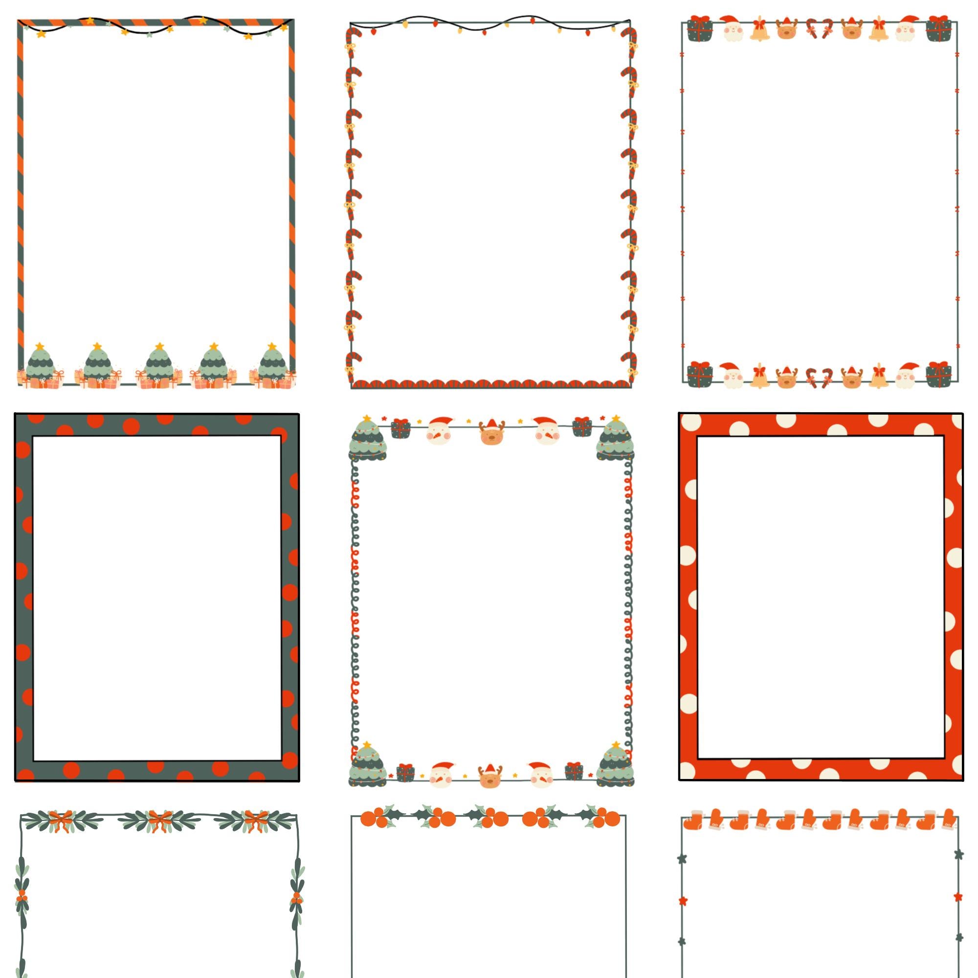 Christmas Border | Frame | Cute Frames | Hand-drawn Frame | Hand ...