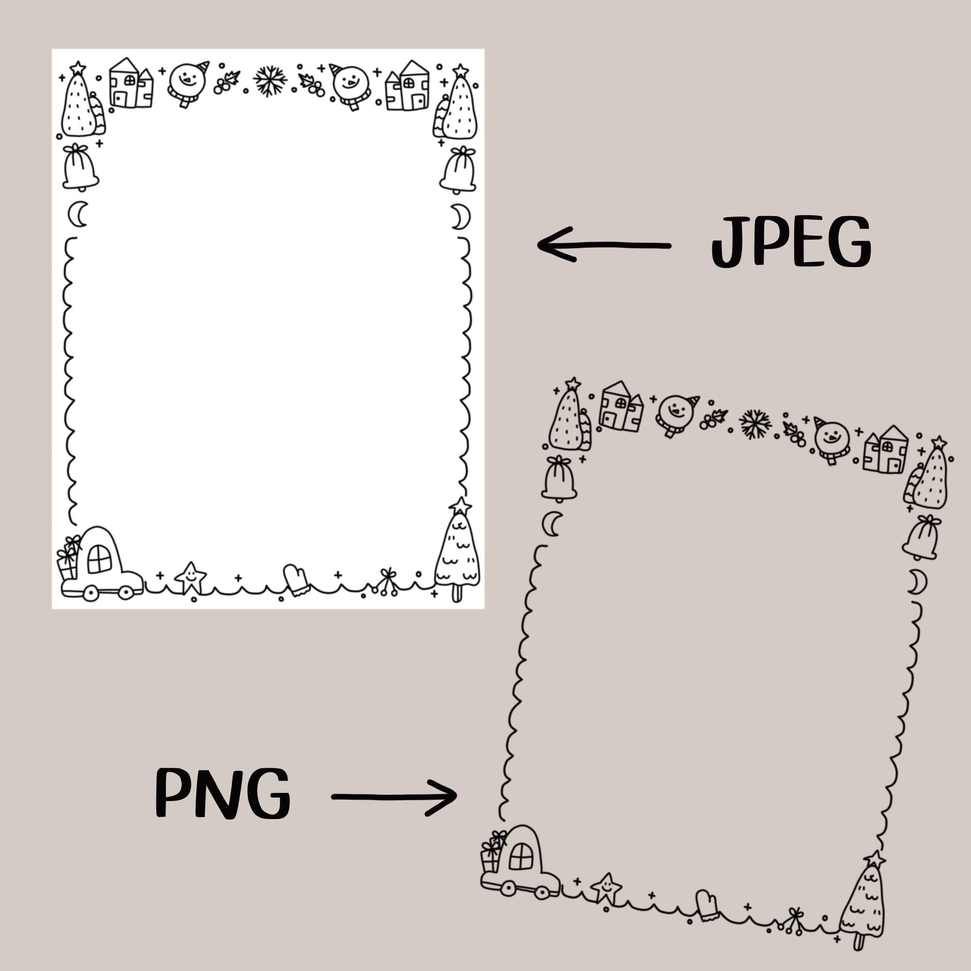 Christmas Border | Frame | Cute Frames | Hand-drawn Frame | Hand ...