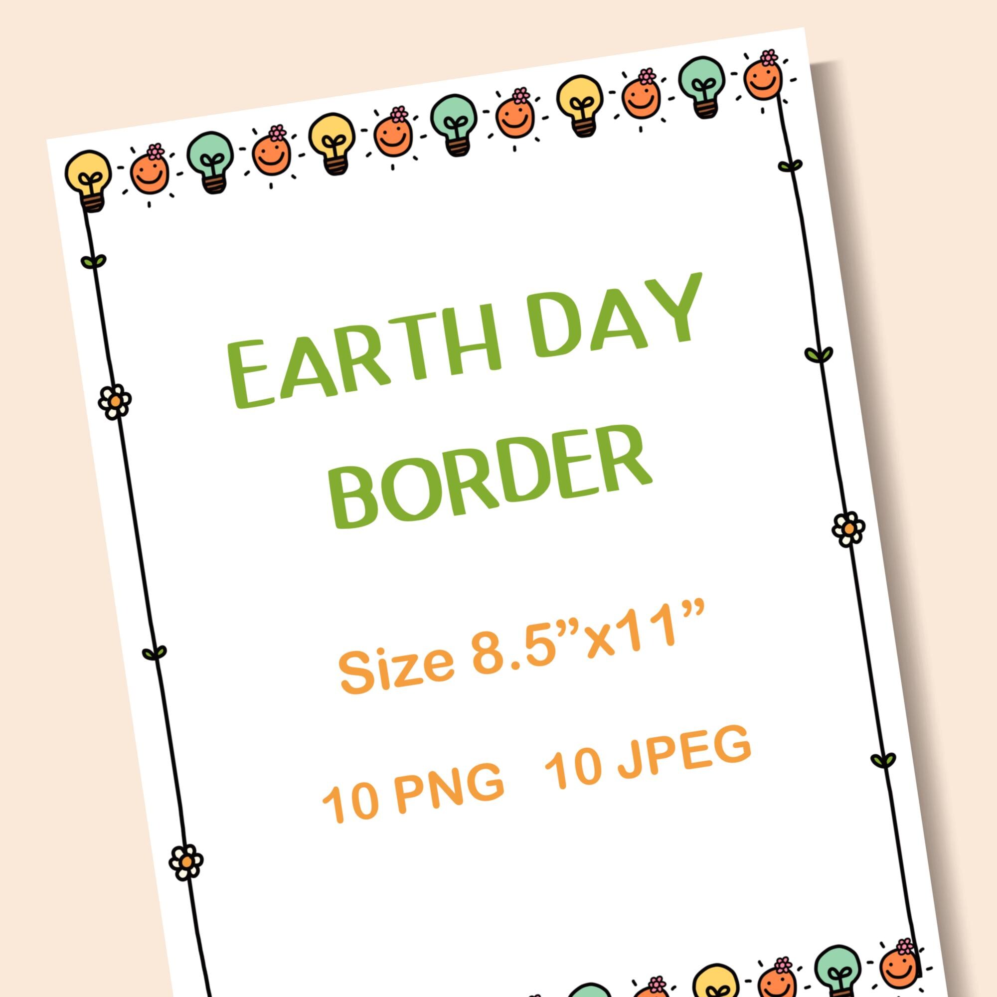 Earth Day Borders | Spring Frames | Cute Frames | Hand-drawn Frames ...