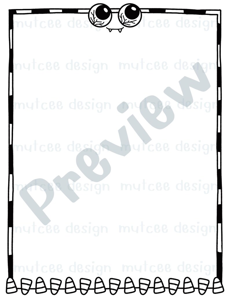 Halloween Frames | Ghost Frame | Borders PNG | Cute Frames | Hand-drawn ...
