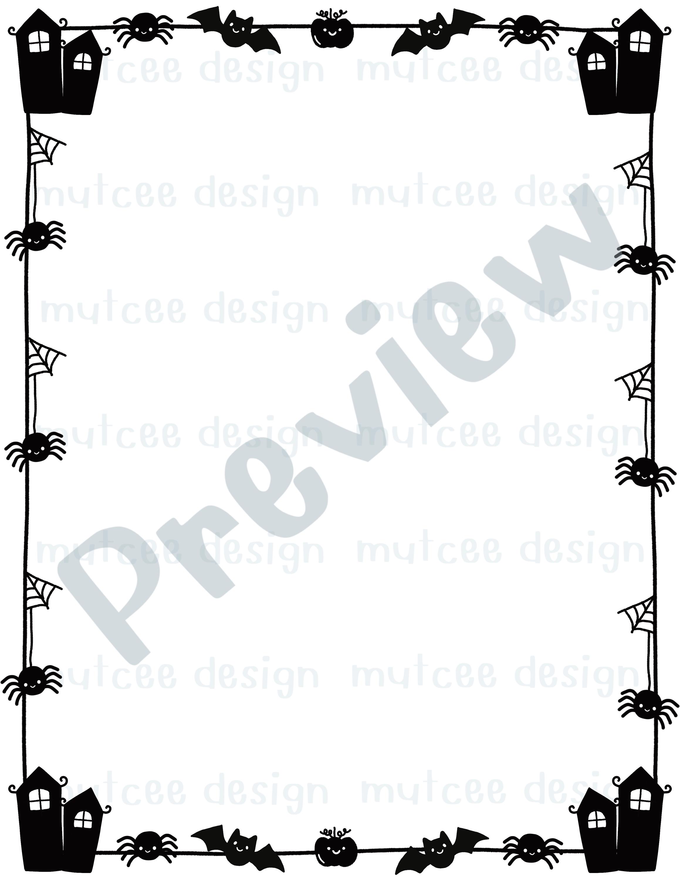 Halloween Frames | Ghost Frame | Borders PNG | Cute Frames | Hand-drawn ...