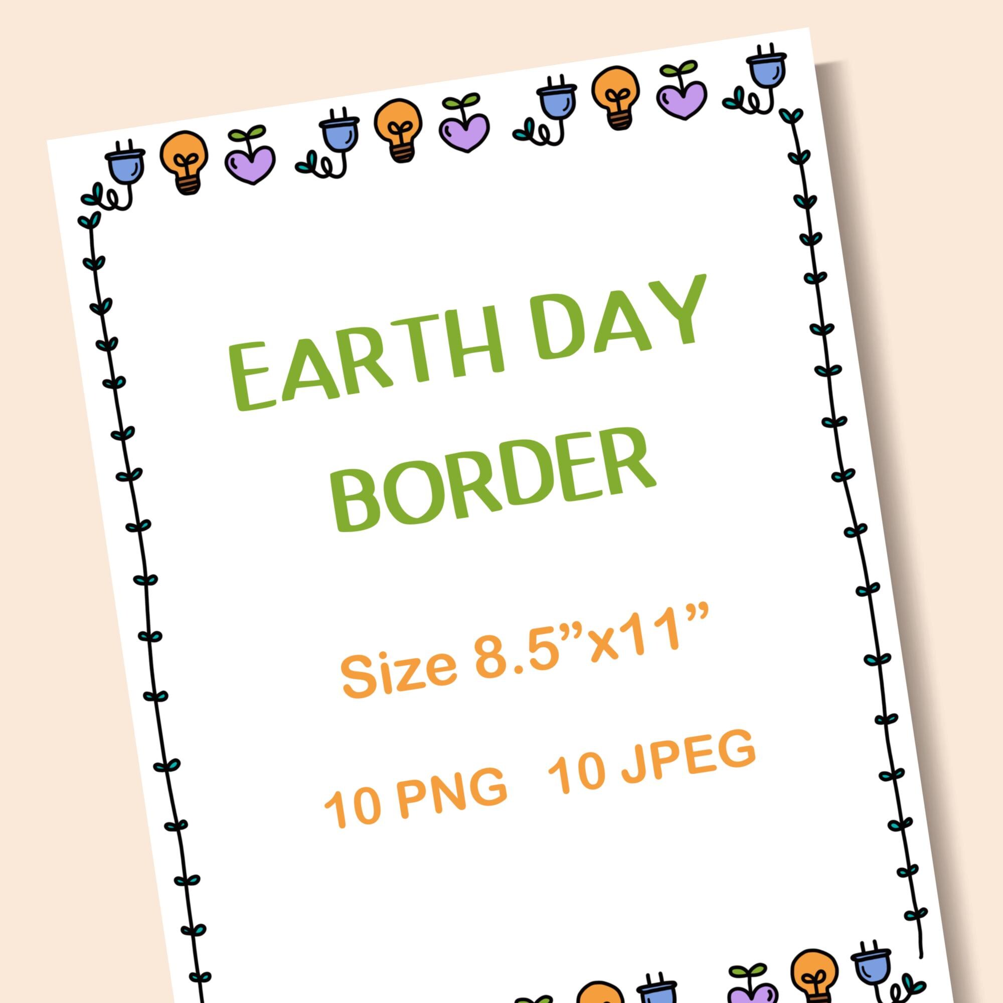 Earth Day Borders | Spring Frames | Cute Frames | Hand-drawn Frames ...