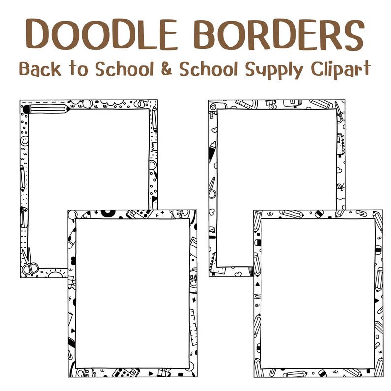 Back to School Borders | Cute Frames | Doodle Frames | Doodle Borders ...