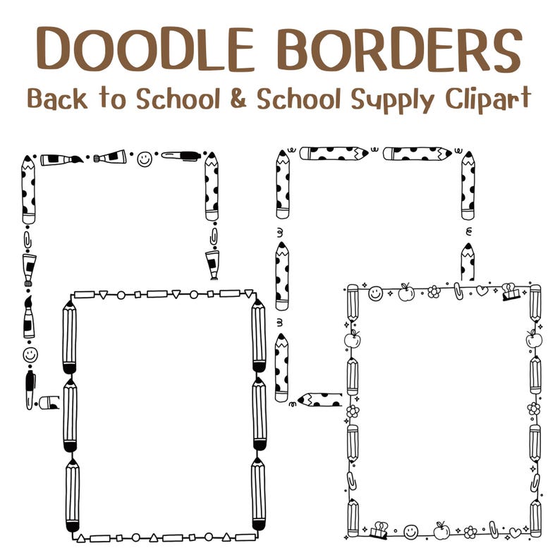 Back to School Borders | Cute Frames | Doodle Frames | Doodle Borders ...