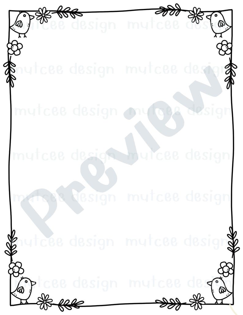Floral Borders | Spring Easter Frames | Cute Frames | Hand-drawn Frames ...