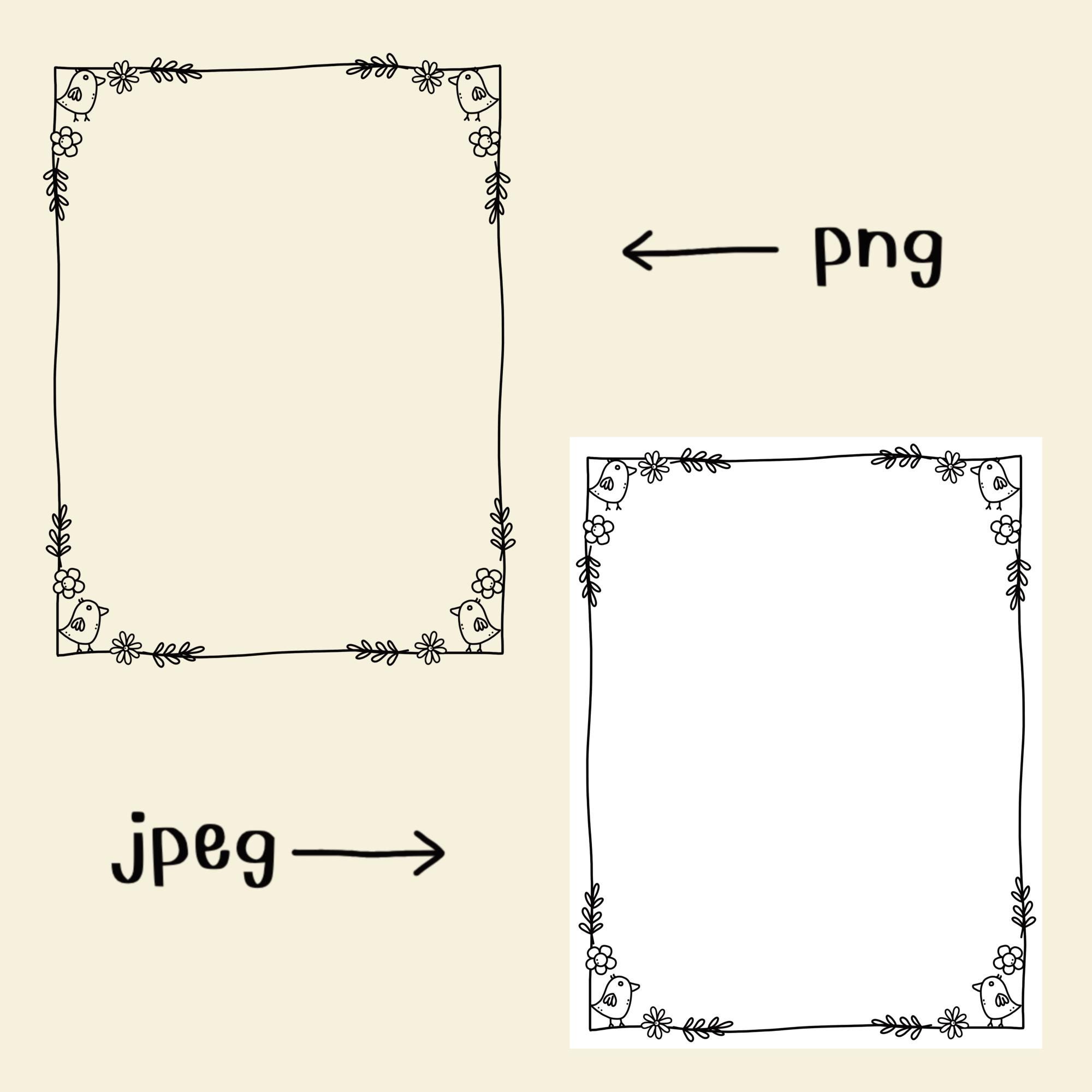 Floral Borders | Spring Easter Frames | Cute Frames | Hand-drawn Frames ...