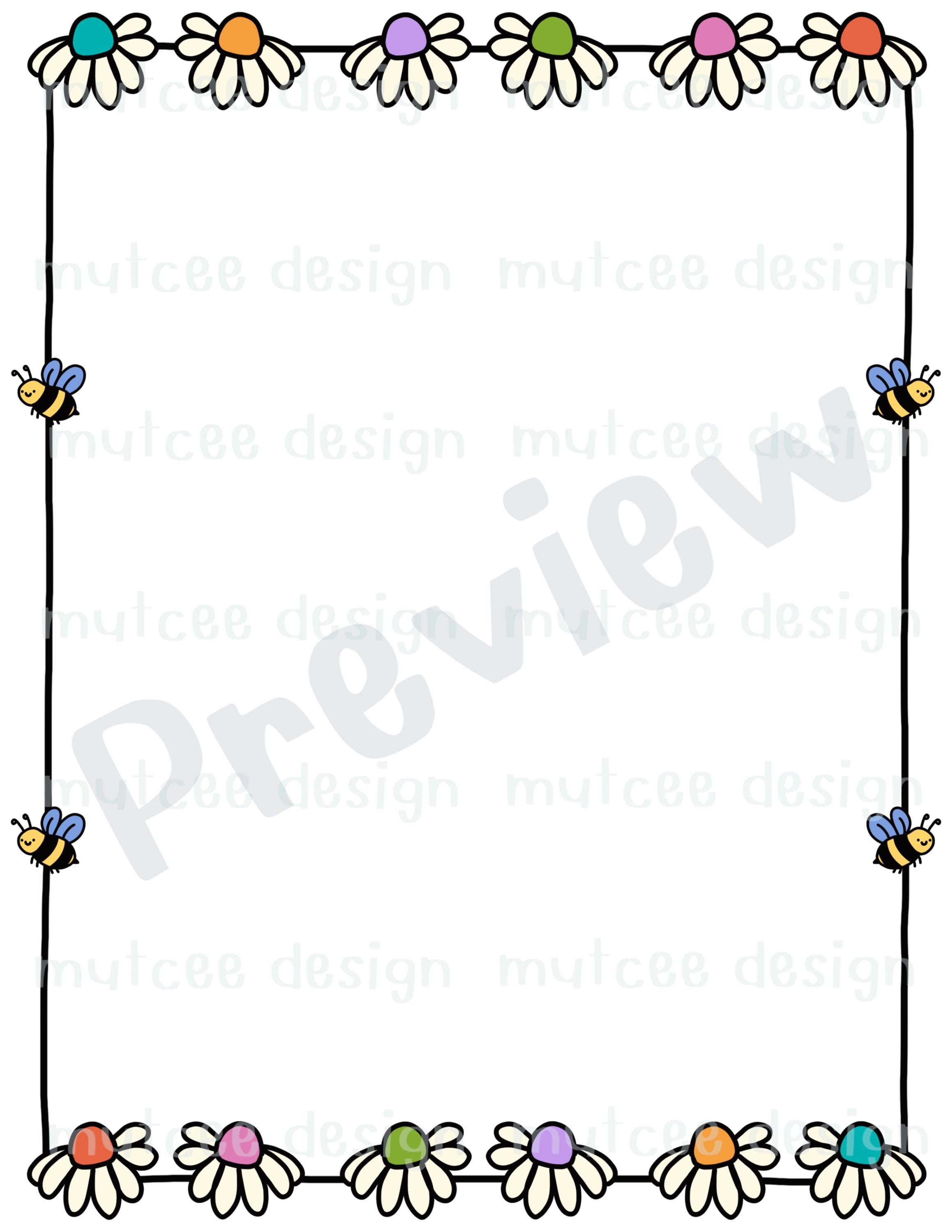 Floral Borders | Spring Easter Frames | Cute Frames | Hand-drawn Frames ...