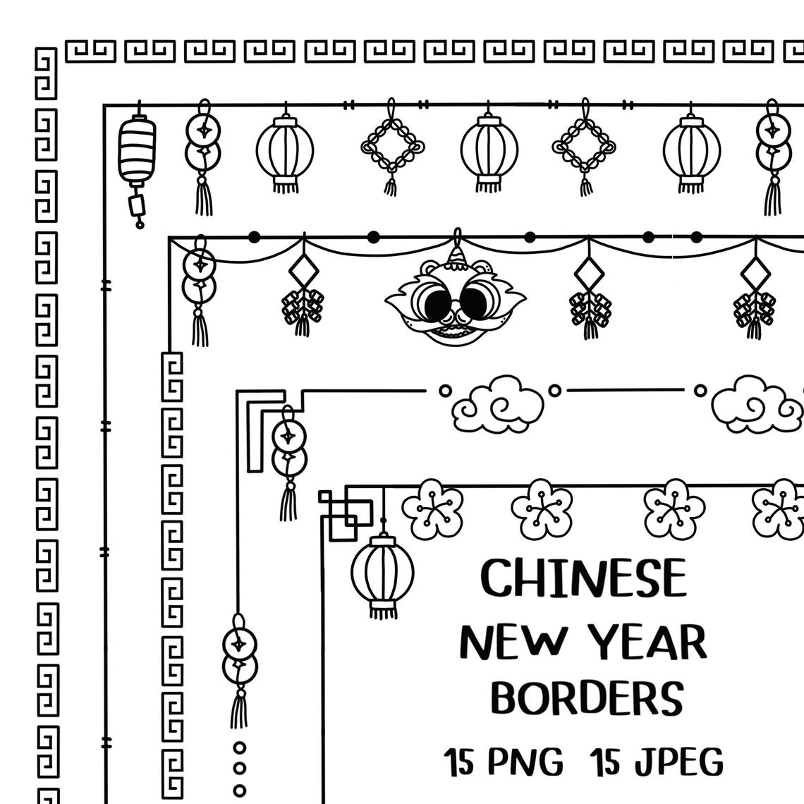 Chinese New Year | Lunar New Year | Frames Png | Frames Clipart | Hand ...