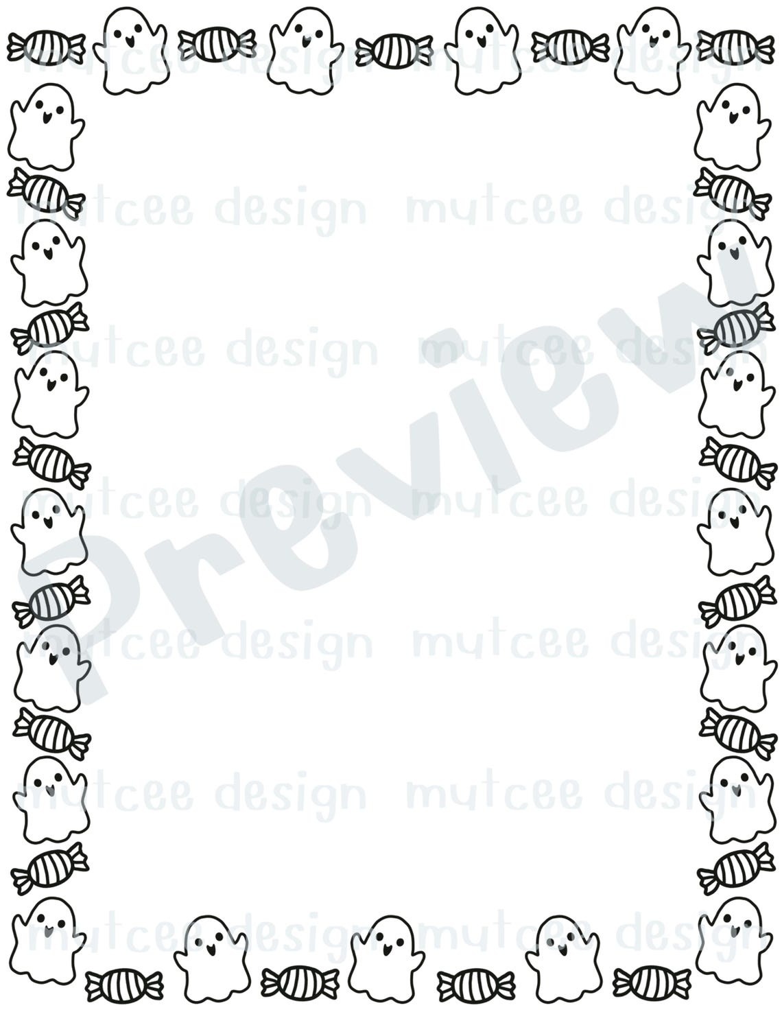 Halloween Frames | Ghost Frame | Borders PNG | Cute Frames | Hand-drawn ...