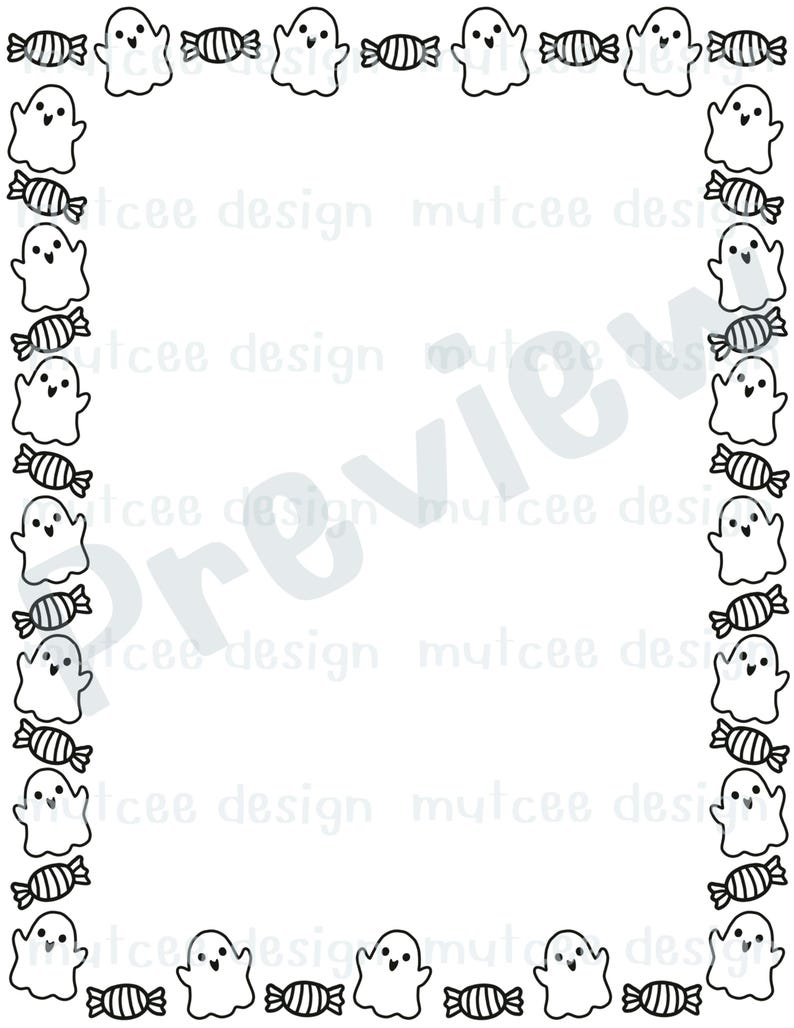 Halloween Frames | Ghost Frame | Borders PNG | Cute Frames | Hand-drawn ...