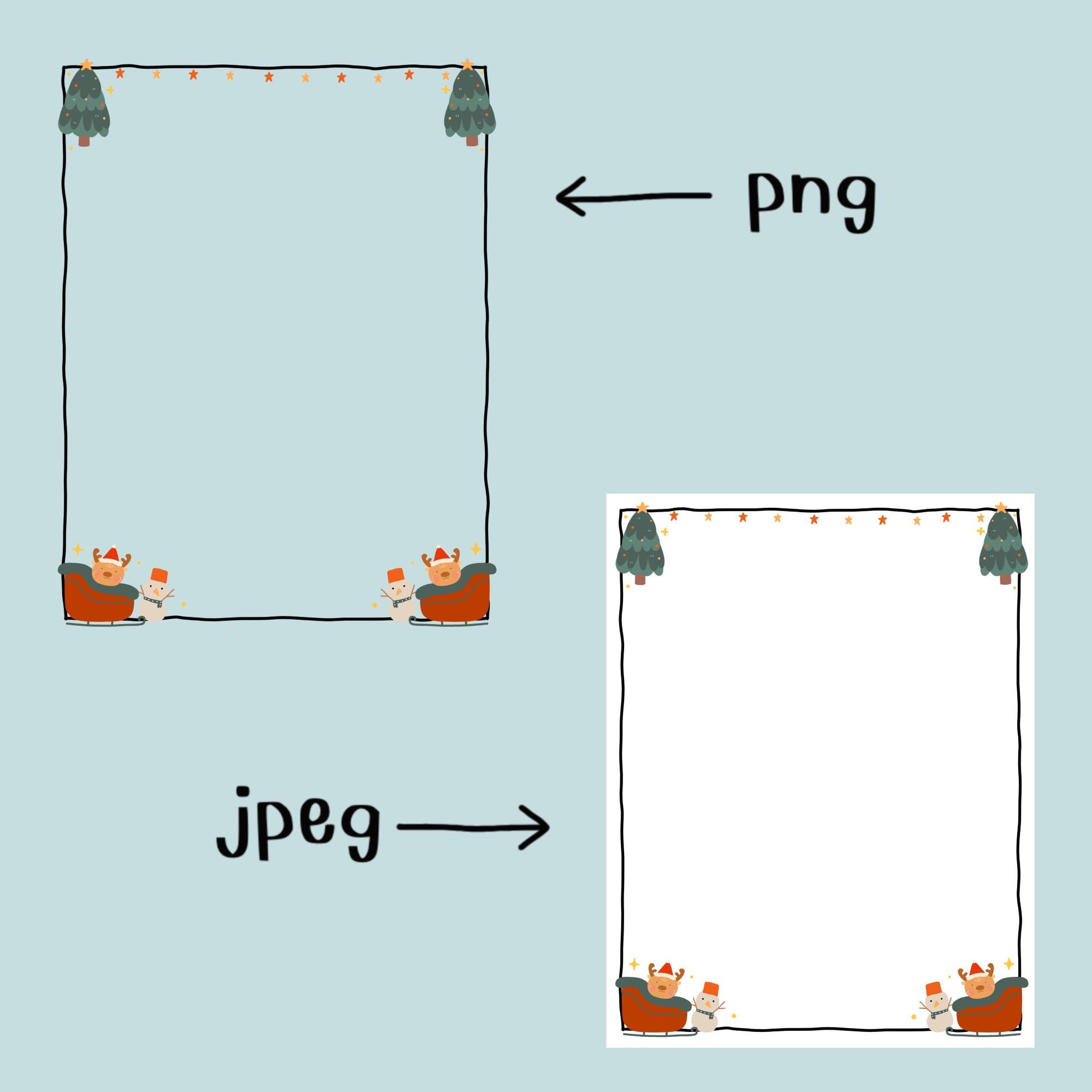 Christmas Border Set 3, Hand Drawn Border Clipart, Doodle Frames ...