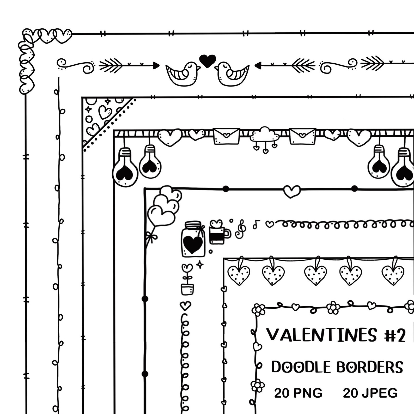 Love Frames | Valentines Day Frame | Heart Borders | Cute Frames | Hand ...