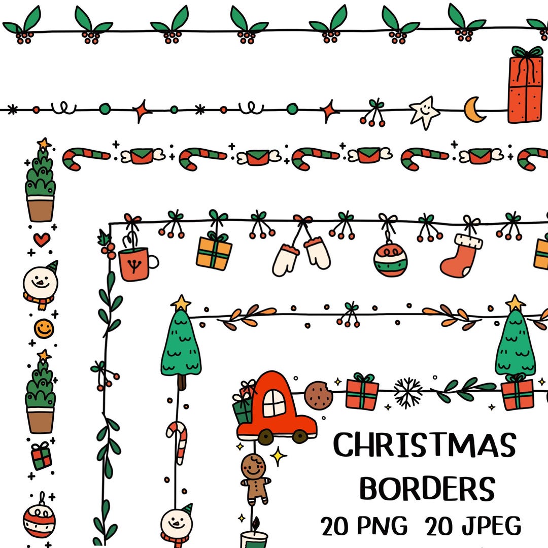 Christmas Border | Frame | Cute Frames | Hand-drawn Frame | Hand ...