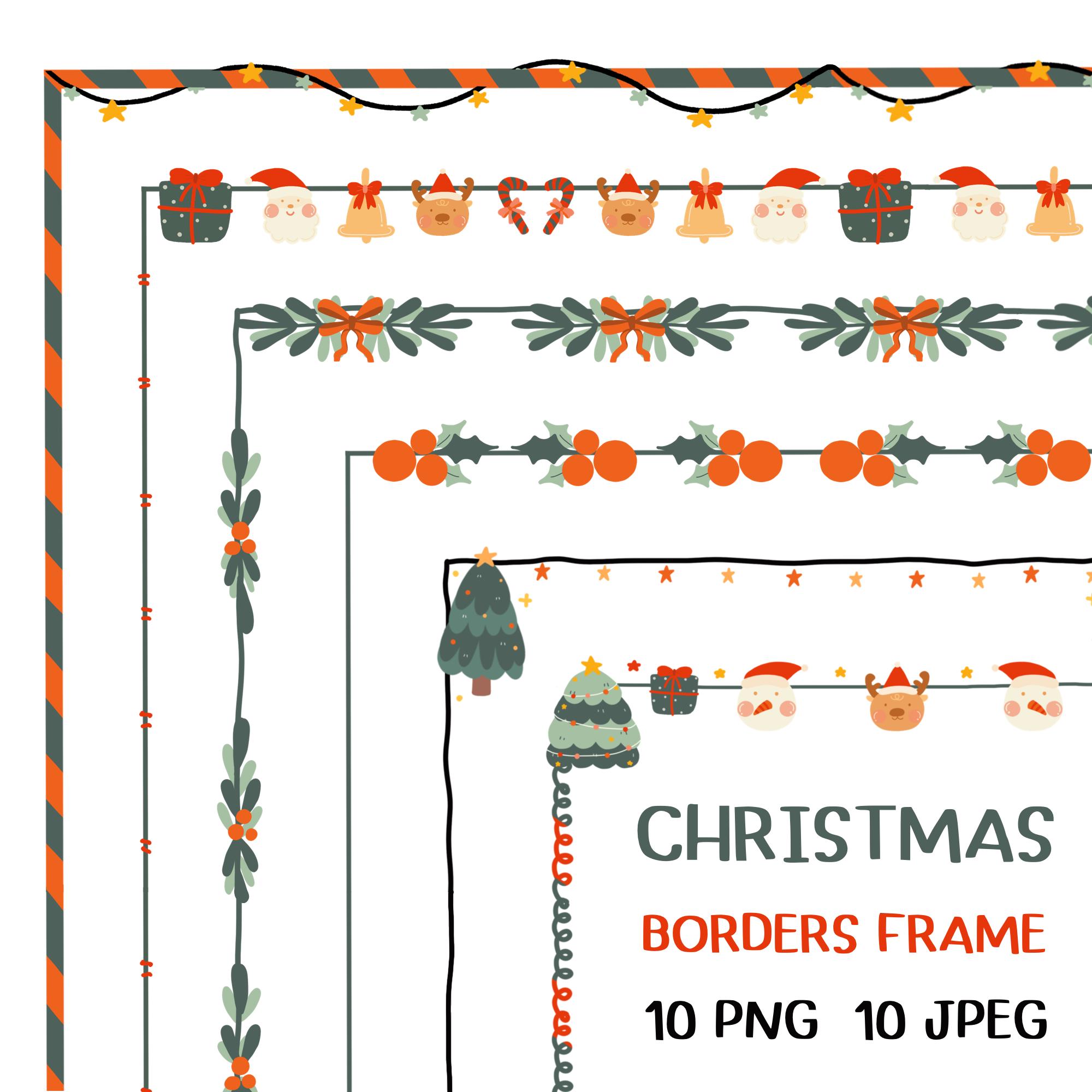 Christmas Border | Frame | Cute Frames | Hand-drawn Frame | Hand ...
