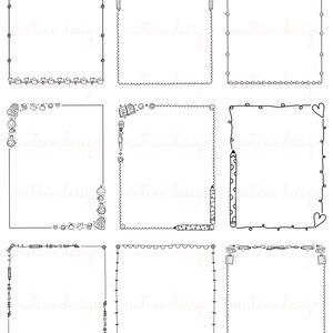 Back to School and Flower Frame Border. School Supplies. Digital Frame ...