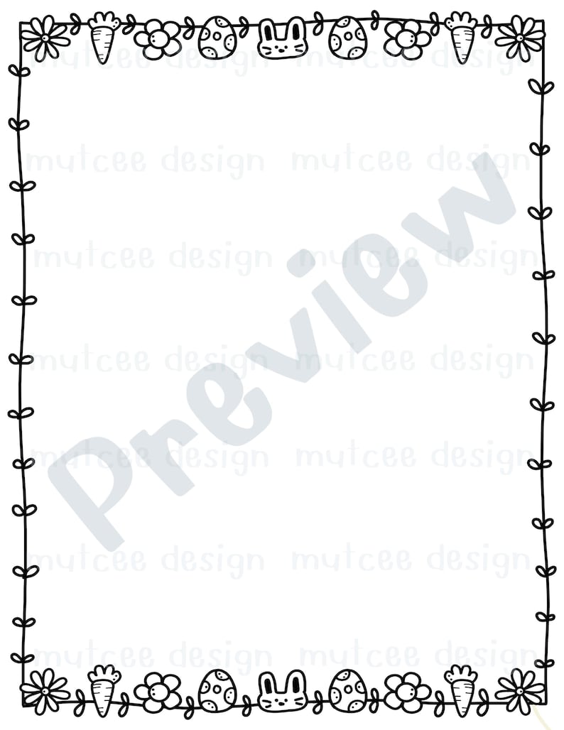 Floral Borders | Spring Easter Frames | Cute Frames | Hand-drawn Frames ...
