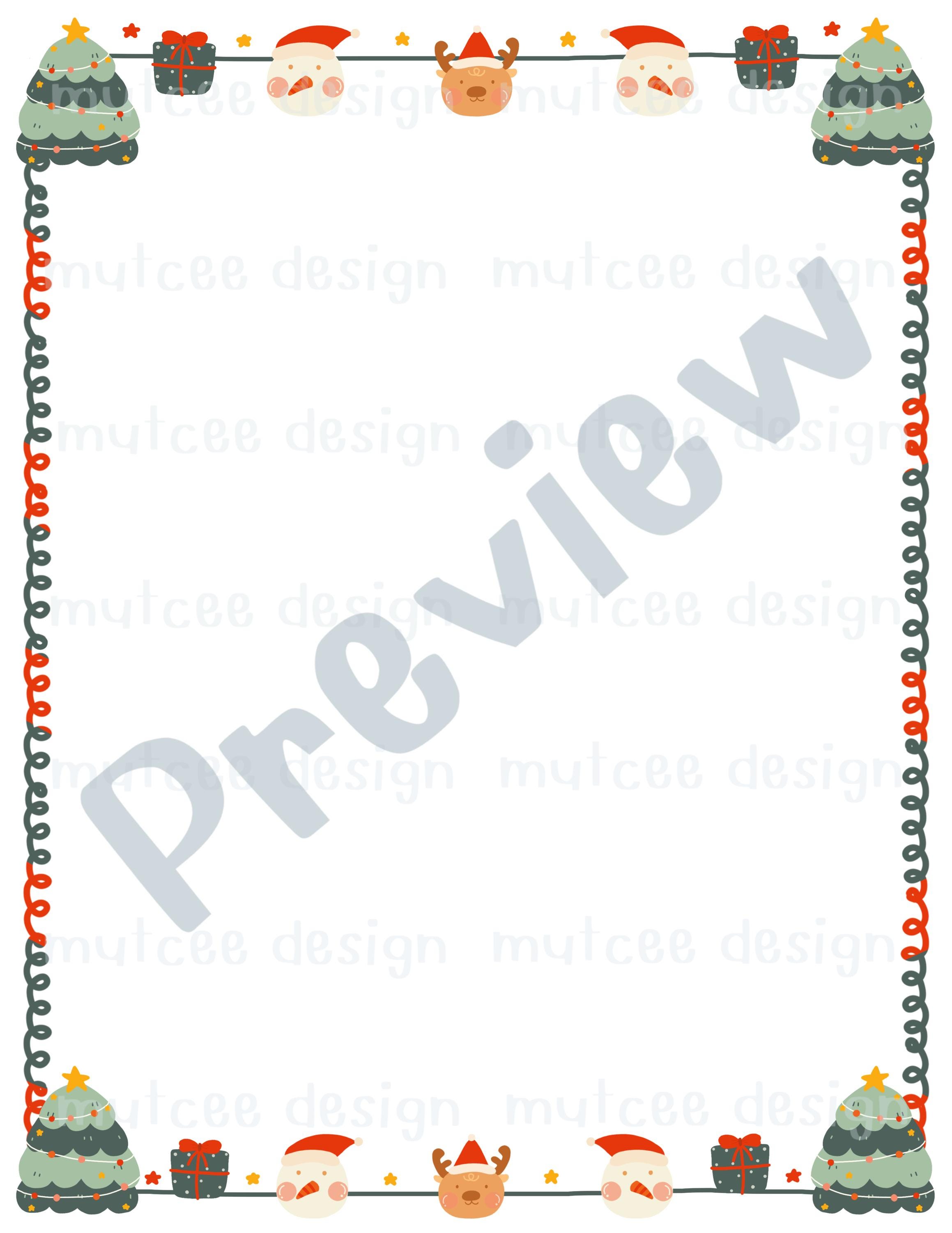 Christmas Border Set 3, Hand Drawn Border Clipart, Doodle Frames ...