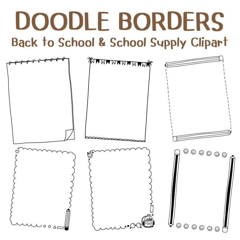 Back to School Borders | Cute Frames | Doodle Frames | Doodle Borders ...