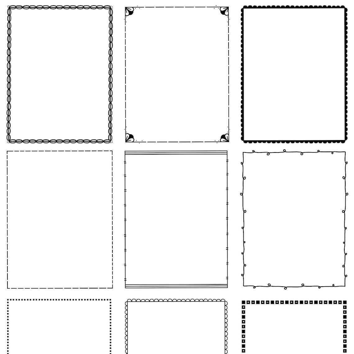 Doodle Png Border, Hand Drawn Border Clipart, Doodle Frames Clipart ...