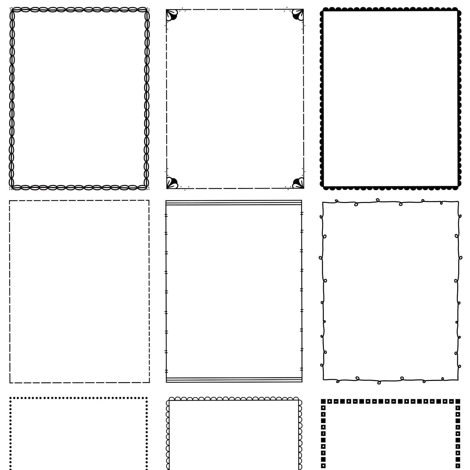 Doodle Png Border, Hand Drawn Border Clipart, Doodle Frames Clipart ...