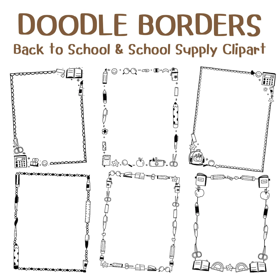 Back to School Borders | Cute Frames | Doodle Frames | Doodle Borders ...