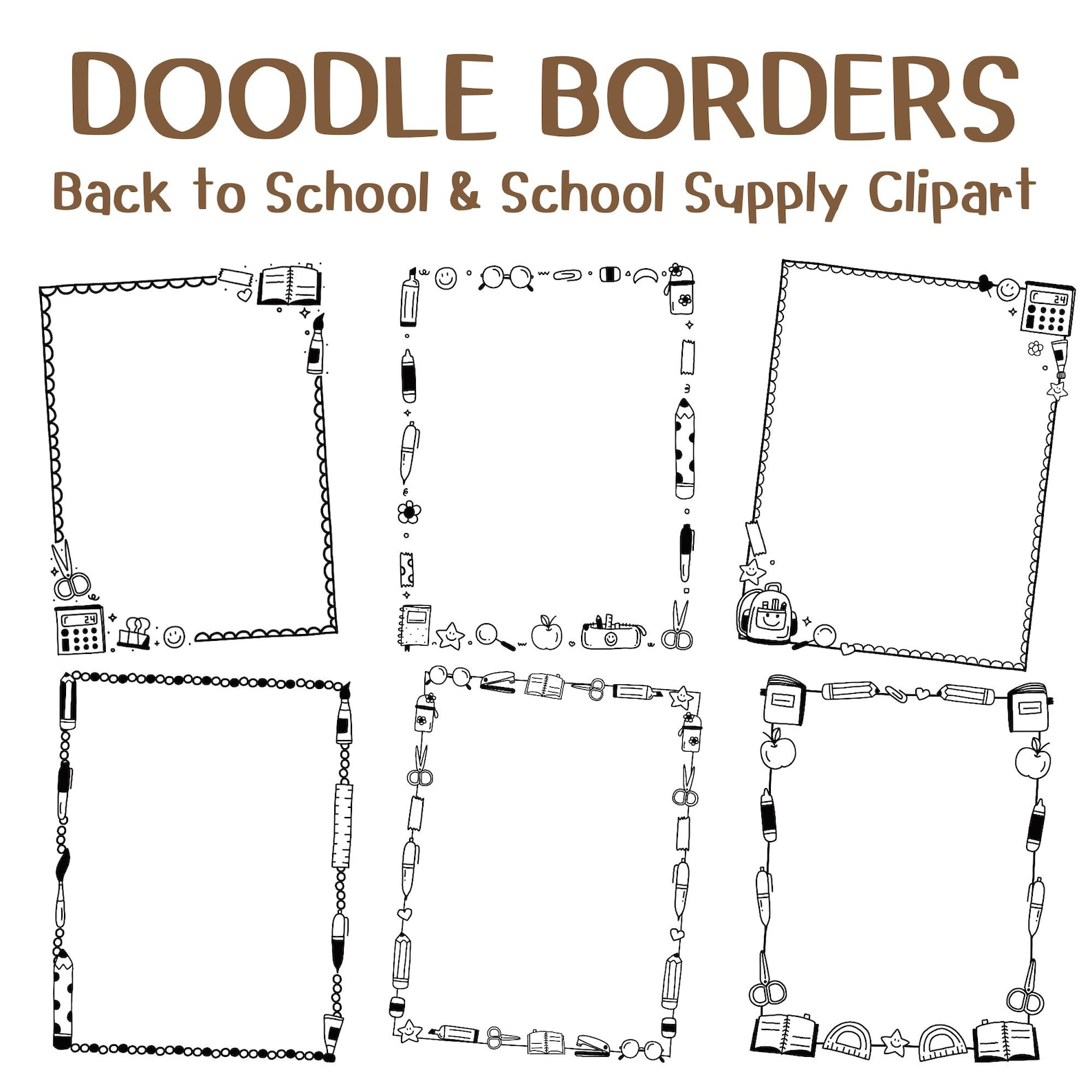 Back to School Borders | Cute Frames | Doodle Frames | Doodle Borders ...
