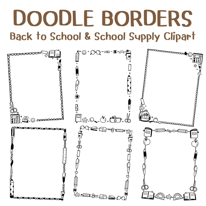 Back to School Borders | Cute Frames | Doodle Frames | Doodle Borders ...