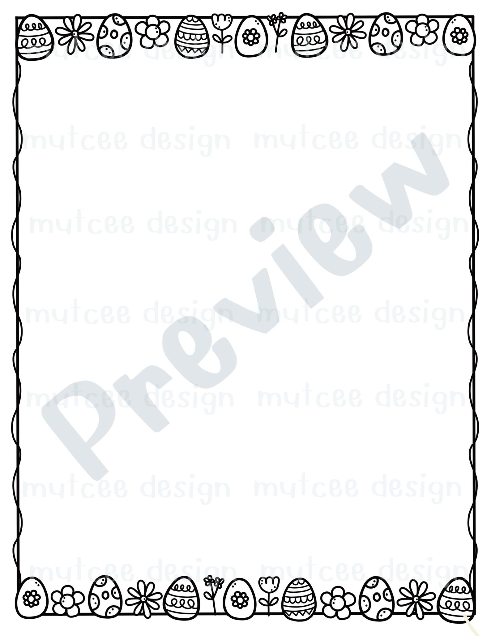 Floral Borders | Spring Easter Frames | Cute Frames | Hand-drawn Frames ...