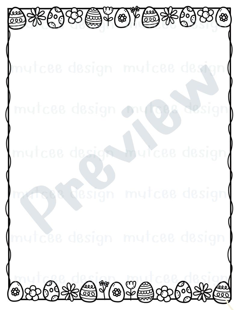 Floral Borders | Spring Easter Frames | Cute Frames | Hand-drawn Frames ...